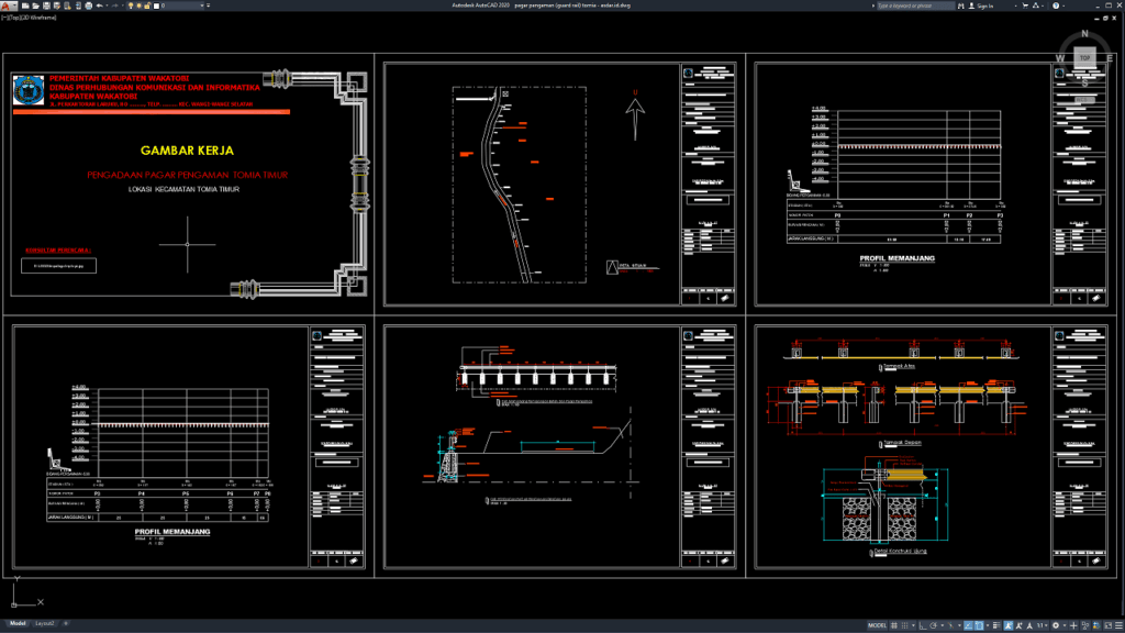 Download Desain Pagar Pengaman (Guard Rail) Tomia Wakatobi DWG AutoCAD ...