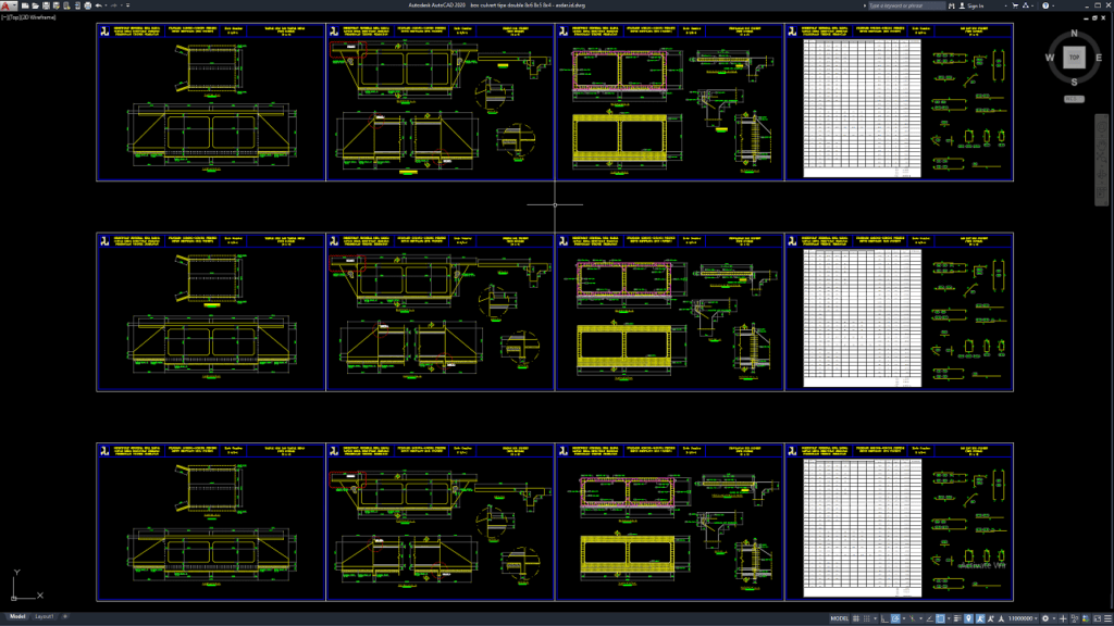 Download Desain Box Culvert Tipe Double 8x6 8x5 8x4 DWG AutoCAD - Asdar Id