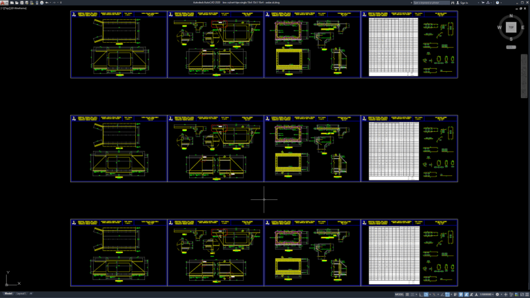 Download Desain Box Culvert Tipe Single 10x6 10x5 10x4 DWG AutoCAD ...