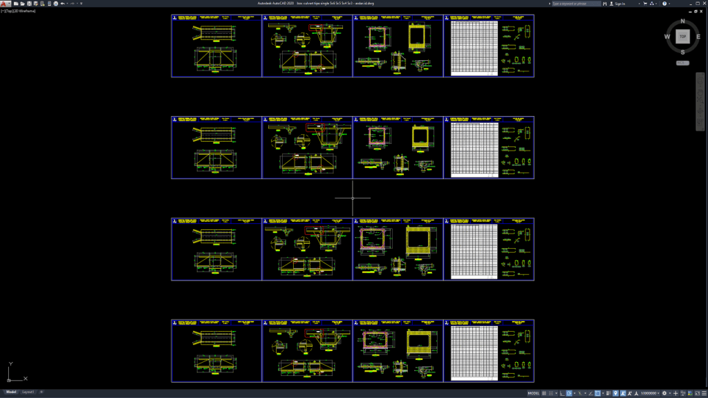 Download Desain Box Culvert Tipe Single 5x6 5x5 5x4 5x3 DWG AutoCAD - Asdar Id