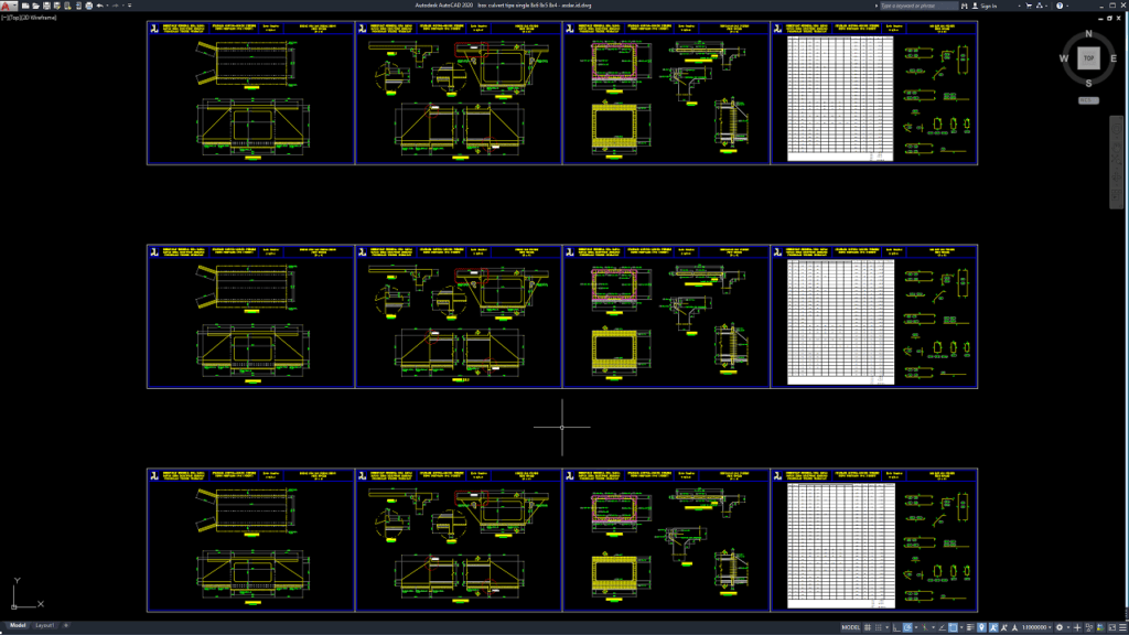 Download Desain Box Culvert Tipe Single 8x6 8x5 8x4 DWG AutoCAD - Asdar Id