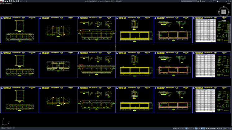 Download Desain Box Culvert Tipe Triple 10x6 10x5 10x4 DWG AutoCAD ...