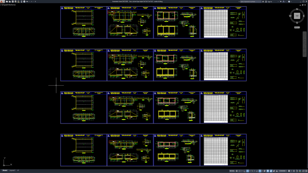 Download Desain Box Culvert Tipe Triple 5x6 5x5 5x4 5x3 DWG AutoCAD ...