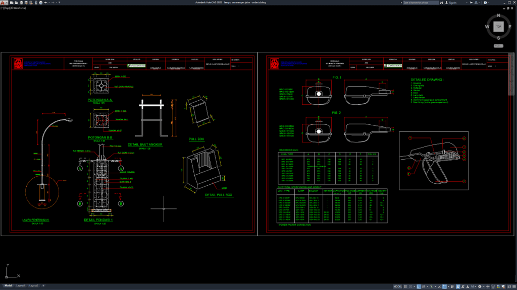 Download Gambar Lampu Penerangan Jalan DWG AutoCAD - Asdar Id