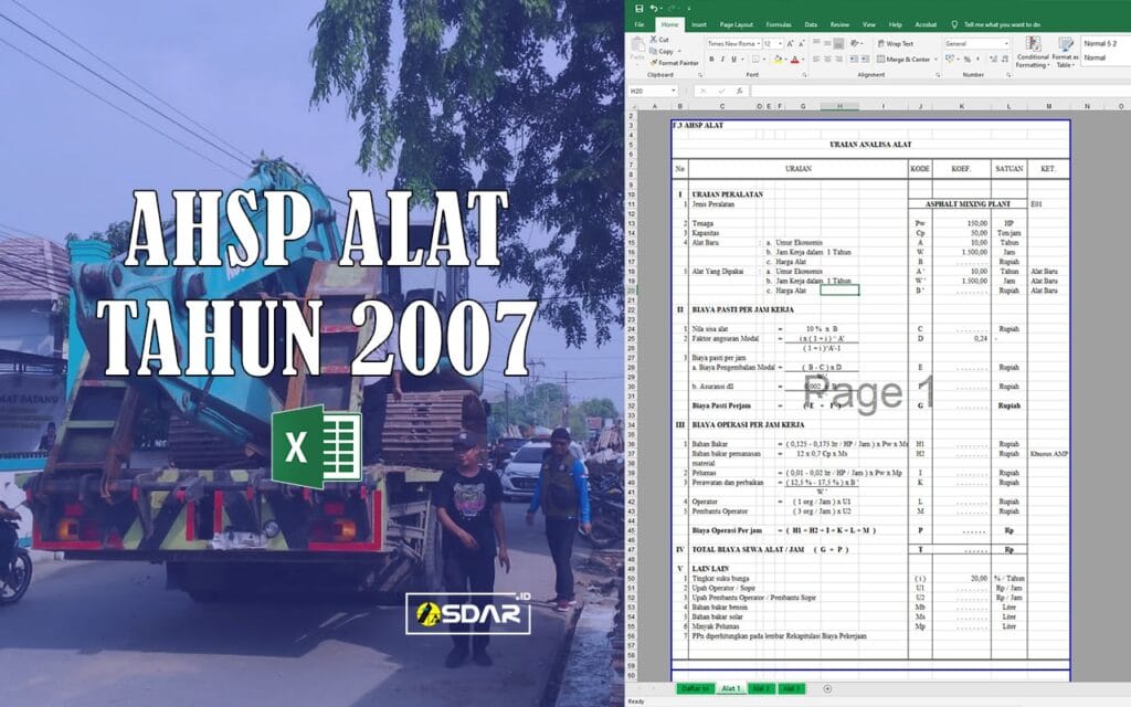 Download AHSP Alat Tahun 2017 Format Excel - Asdar Id