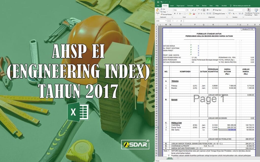 Download AHSP EI (Engineering Index) Tahun 2017 Format Excel - Asdar Id