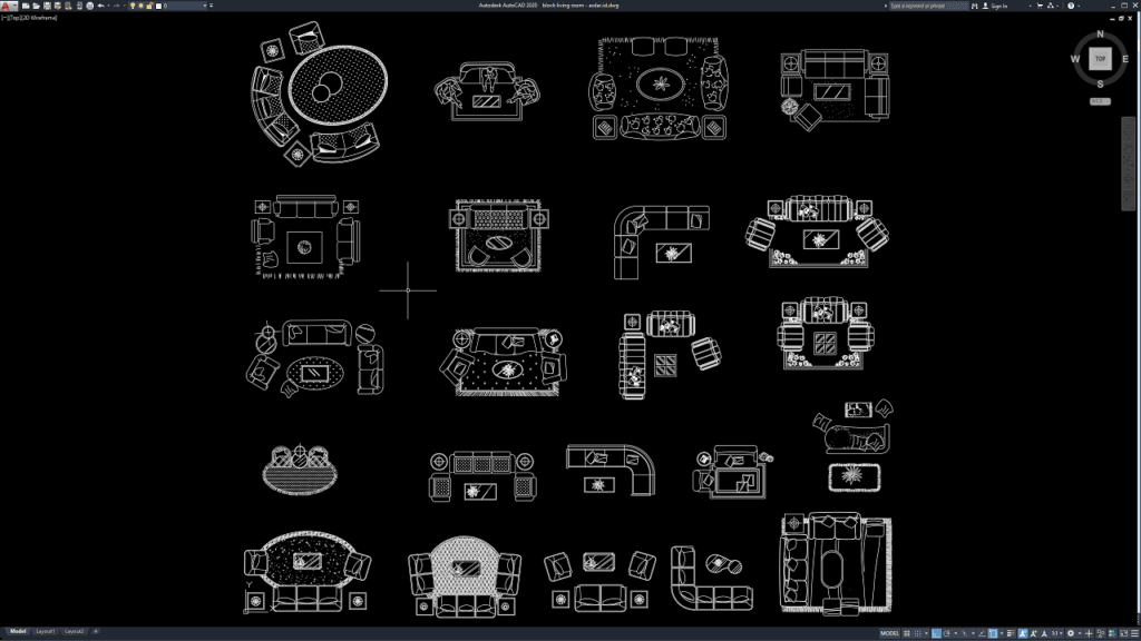 Download Block Living Room DWG AutoCAD - Asdar Id