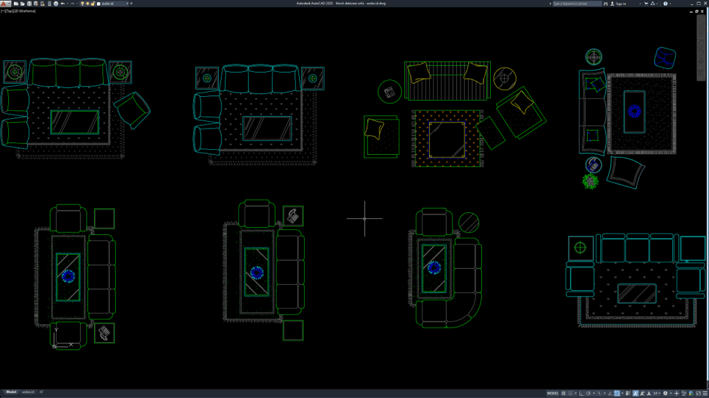 Download Block Dekorasi Sofa DWG AutoCAD - Asdar Id