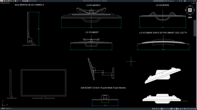 Download Block LED & LCD TV DWG AutoCAD - Asdar Id