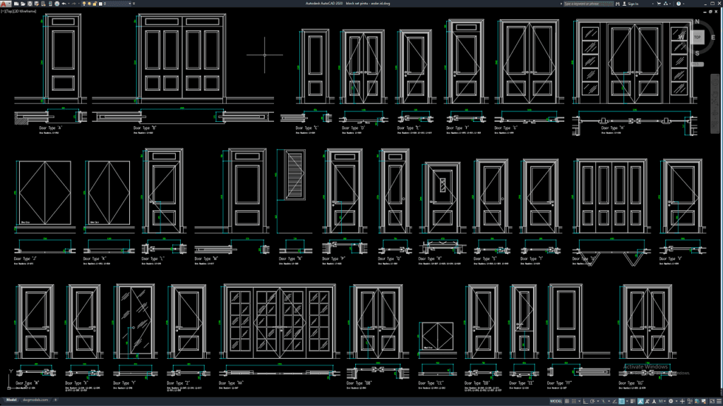 Download Block Set Pintu DWG AutoCAD - Asdar Id