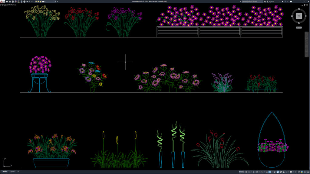 Download Block Bunga DWG AutoCAD - Asdar Id