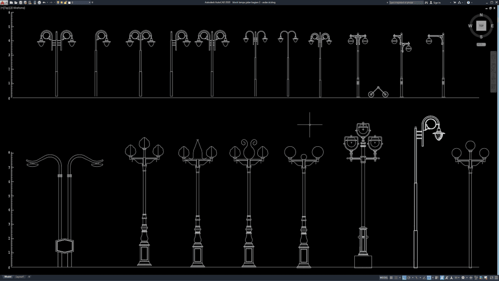Download Block Lampu Jalan Bagian 2 DWG AutoCAD - Asdar Id