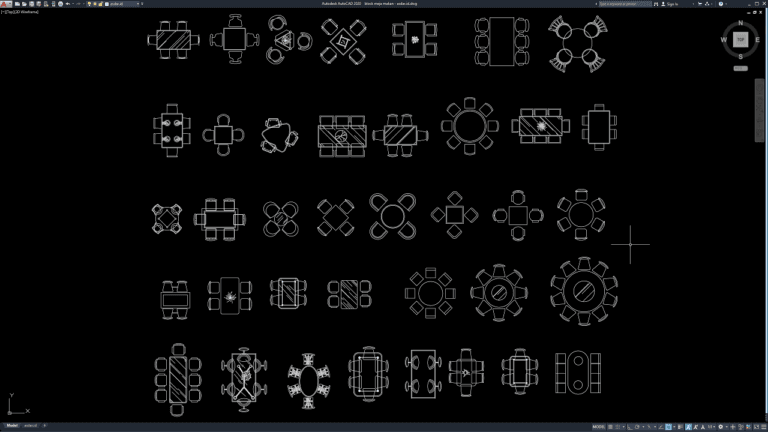 Download Block Meja Makan DWG AutoCAD - Asdar Id