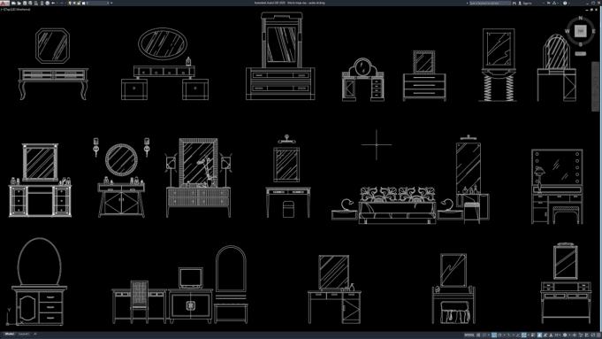 Download Block Meja Rias DWG AutoCAD - Asdar Id