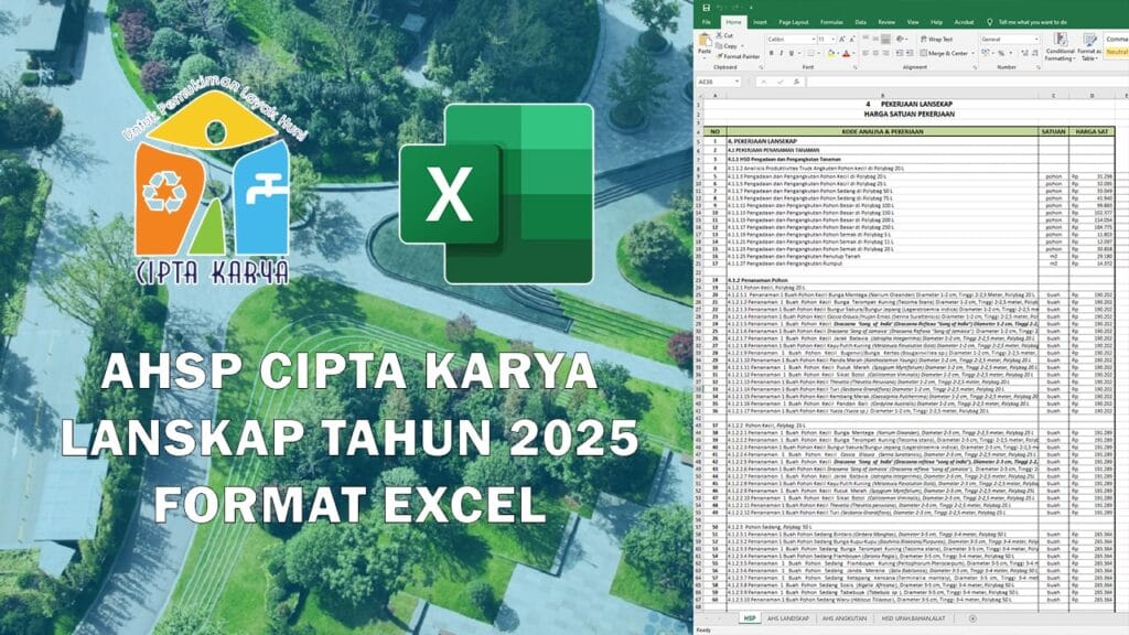 Download AHSP Cipta Karya Lanskap Tahun 2025 Format Excel - Asdar Id