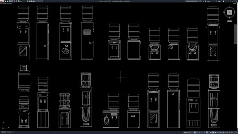 Download Block Dispenser Galon DWG AutoCAD - Asdar Id