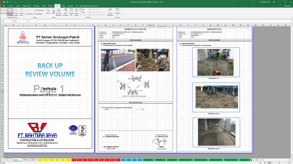 Download Backup Volume Pembangunan Kantor PT Semen Grobogan Format Excel - Asdar Id