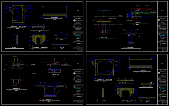 Download Gambar Desain Box Culvert BH 62 & 66 DWG AutoCAD - Asdar Id
