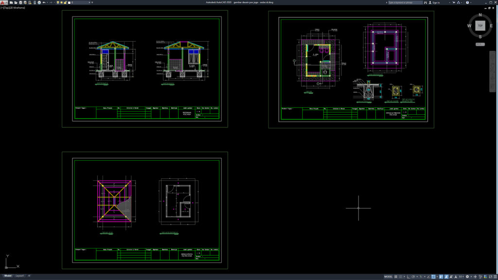 Download Gambar Desain Pos Jaga DWG AutoCAD - Asdar Id
