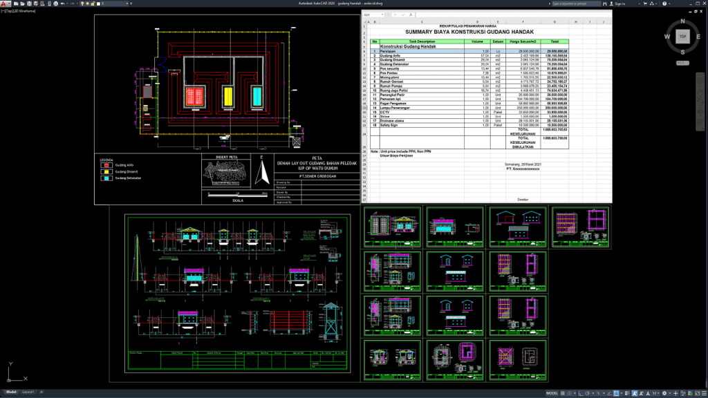 √[LENGKAP+BoQ]Download Gambar Gudang Handak DWG AutoCAD - Asdar Id