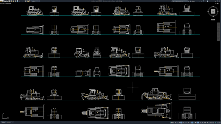 Download Block Kumpulan Bulldozer DWG AutoCAD - Asdar Id