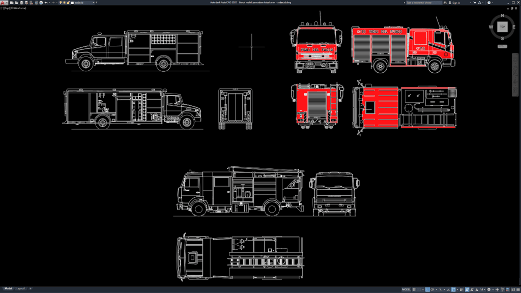 Download Block Mobil Pemadam Kebakaran DWG AutoCAD - Asdar Id