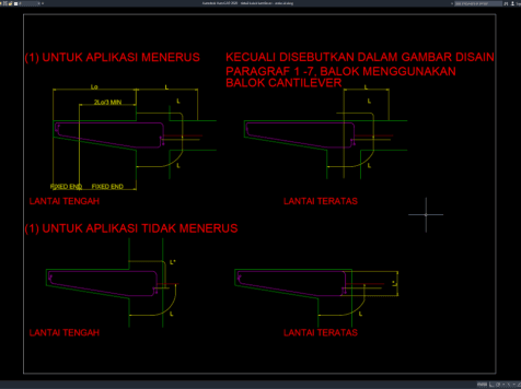 Download Detail Potongan Sloof, Kolom, dan Balok DWG AutoCAD - Asdar Id