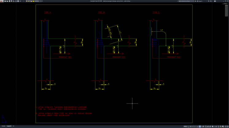 Download Gambar Detail Pemasangan Tulangan Utama Kolom DWG AutoCAD ...