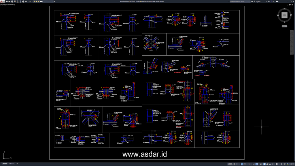 Download Semua Jenis Fabrikasi Sambungan Baja DWG AutoCAD - Asdar Id
