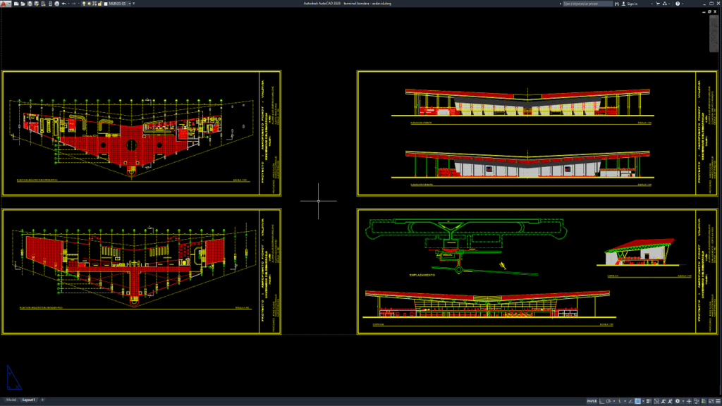 Download Desain Terminal Bandara DWG AutoCAD - Asdar Id