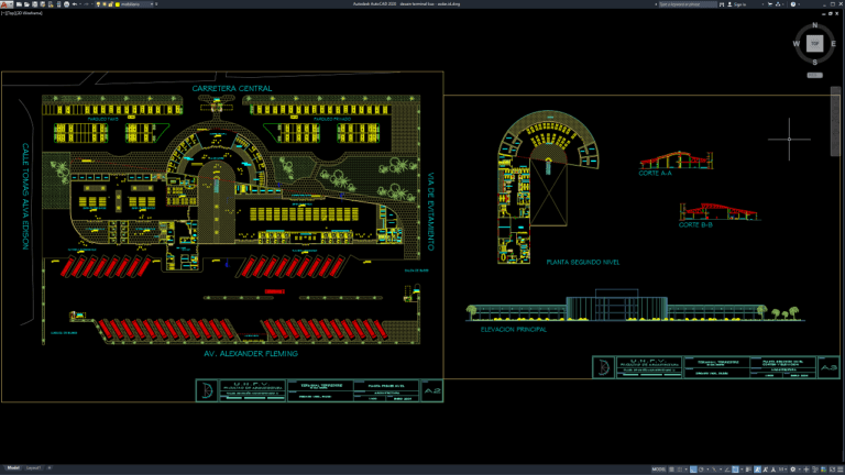 Download Gambar Desain Terminal Bus DWG AutoCAD - Asdar Id