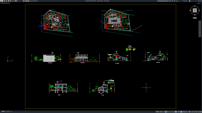 Download Desain Rumah Ekologis 2 Lantai DWG AutoCAD - Asdar Id